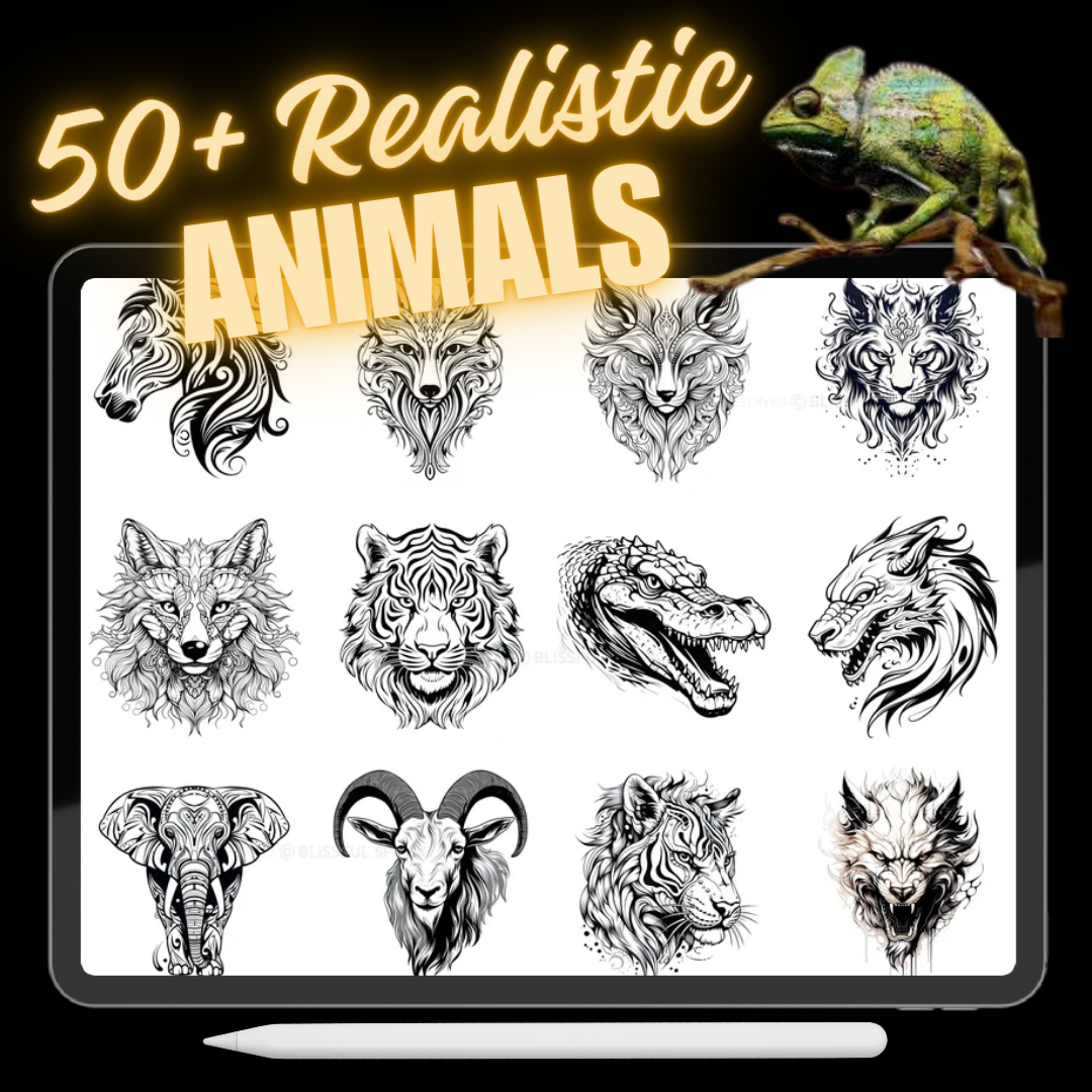 50+ Animals Stencils – Procreate Studio Ink